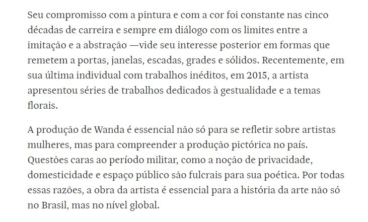 Wanda Pimentel, artista plástica, era conhecida pelas pinturas ...